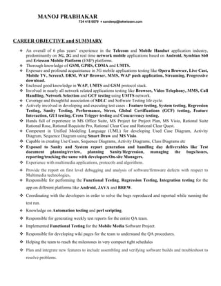 Manoj resume | DOC