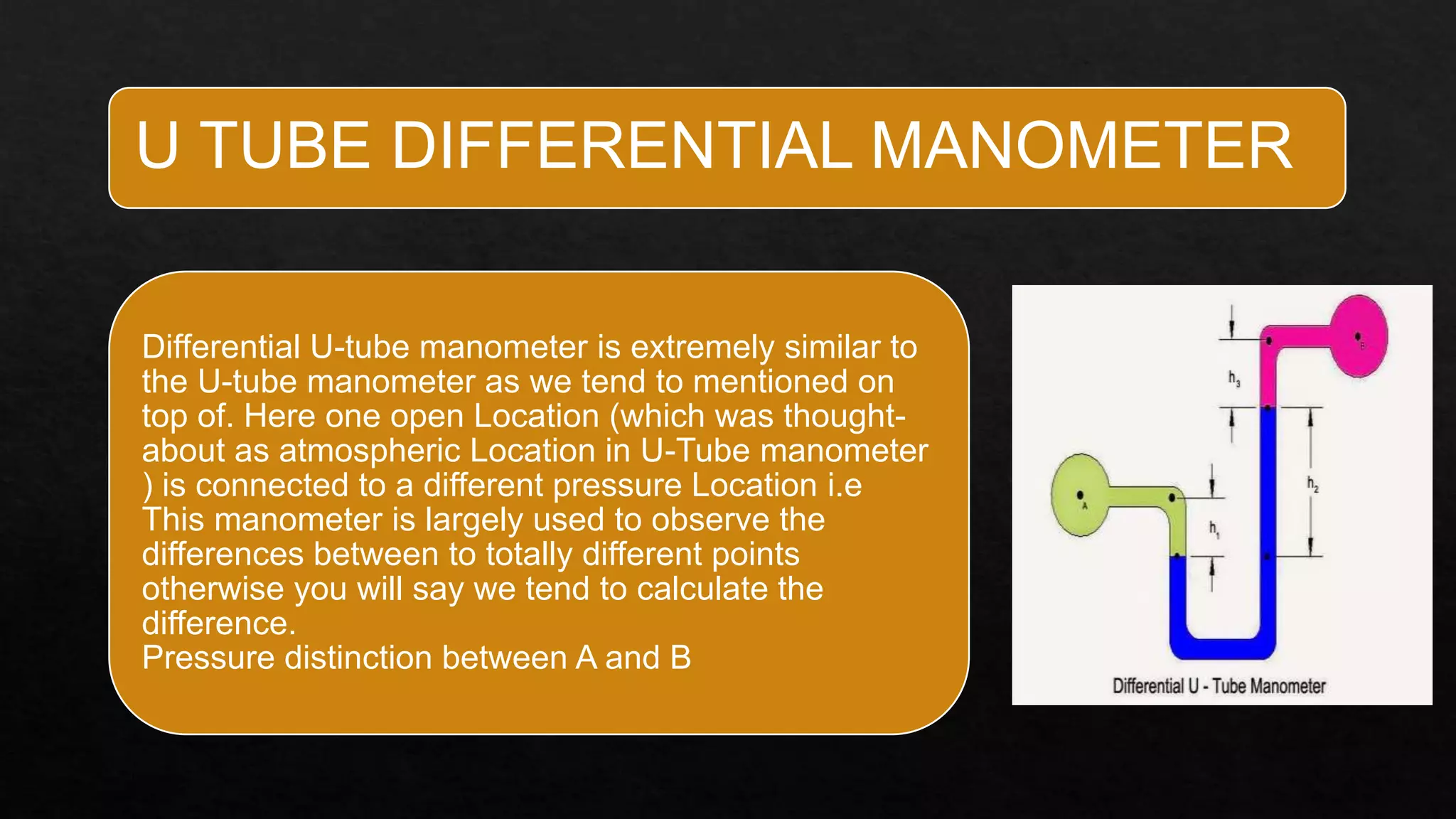 Manometer and its types | PPTX
