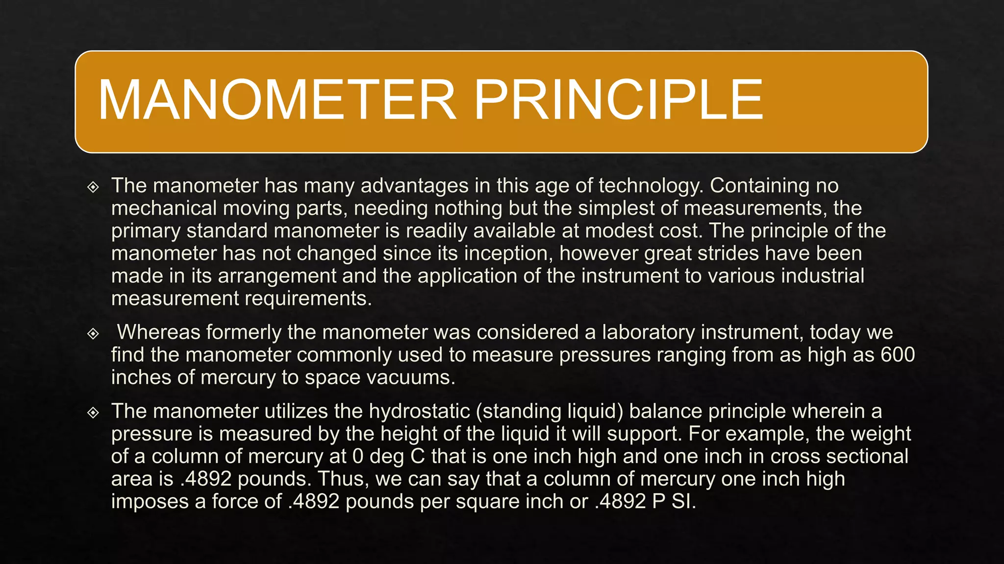 Manometer and its types | PPTX