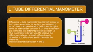 Manometer and its types | PPTX