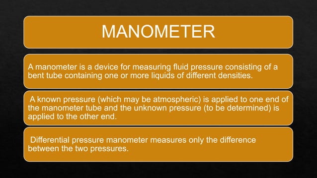 Manometer and its types | PPTX | Physics | Science