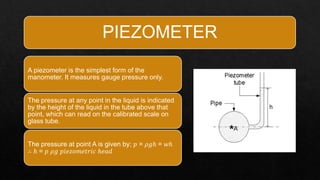 Manometer and its types | PPTX