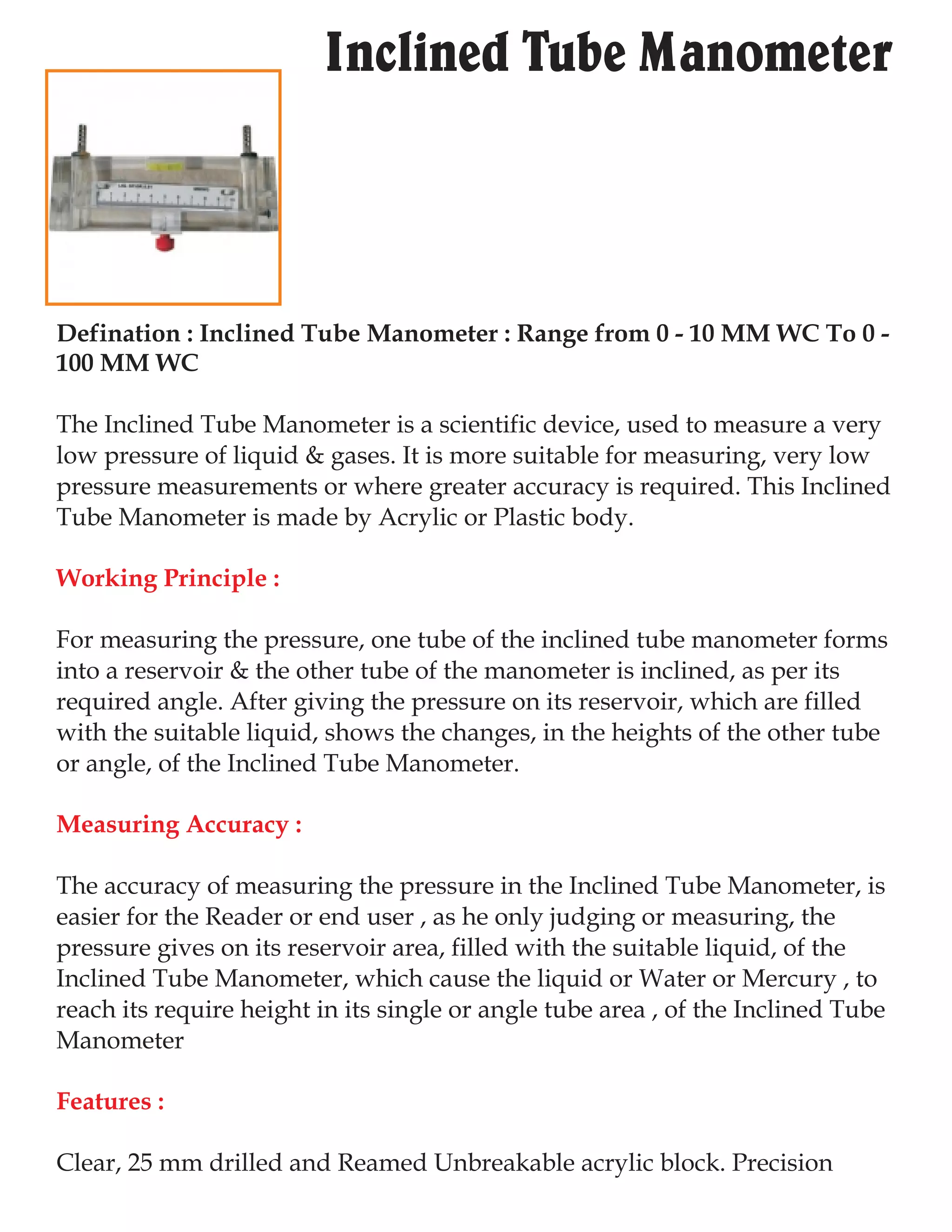 Manometer | PDF | Chemistry | Science