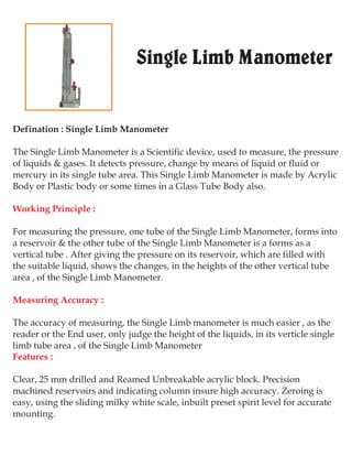 Manometer | PDF | Chemistry | Science