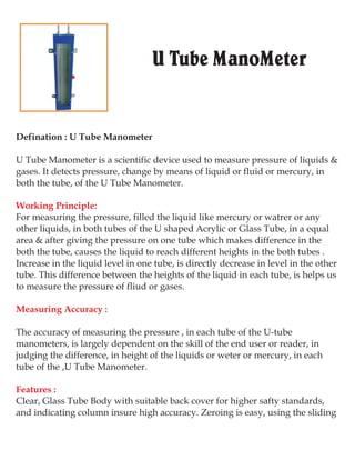 Manometer | PDF | Chemistry | Science