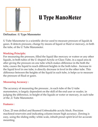 Manometer | PDF | Chemistry | Science