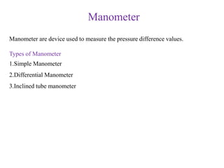 Manometer | PPTX