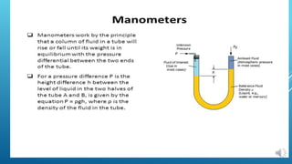 Manometer and its types | PPTX