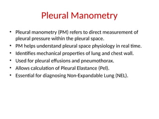 PLEURAL MANOMETRY PRESENTATION BY DR.PRATHIBA | PPTX