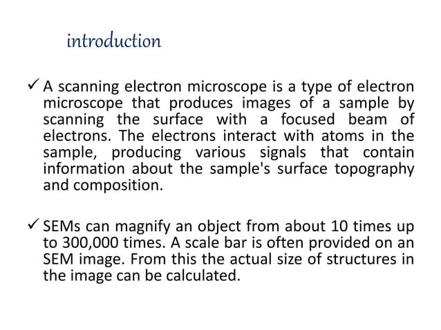 Scanning Electron Microscope (SEM) | PPTX