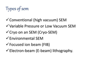 Scanning Electron Microscope (SEM) | PPTX