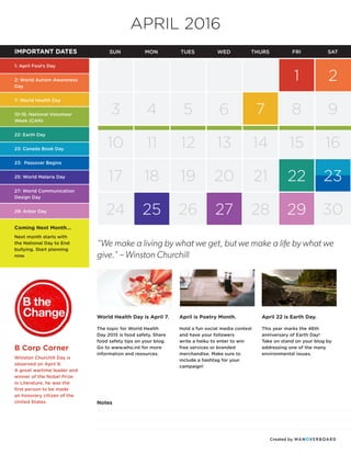 Manoverboard 12-months-content-csr-calendar-2015-2016 | PDF