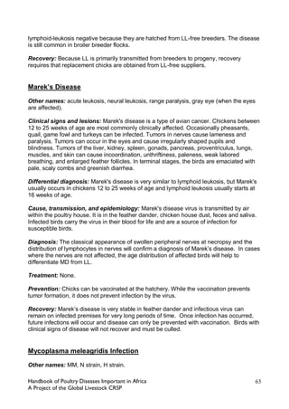 HANDBOOK of POULTRY DISEASES IMPORTANT IN AFRICA | PDF