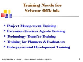 Manpower dev and training for effective irrigation services | PPT
