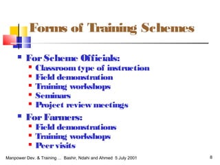 Manpower dev and training for effective irrigation services | PPT