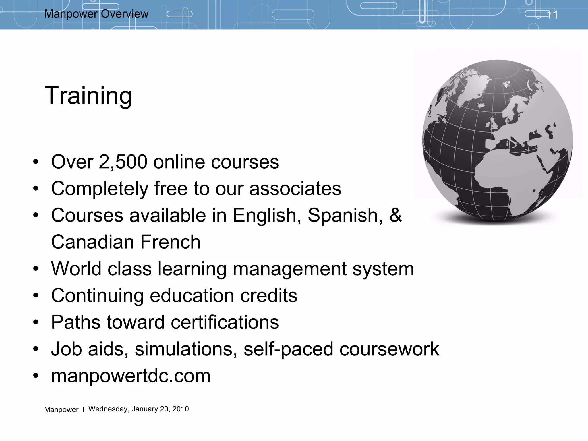 Manpower General Presentation Slideshow | PPT