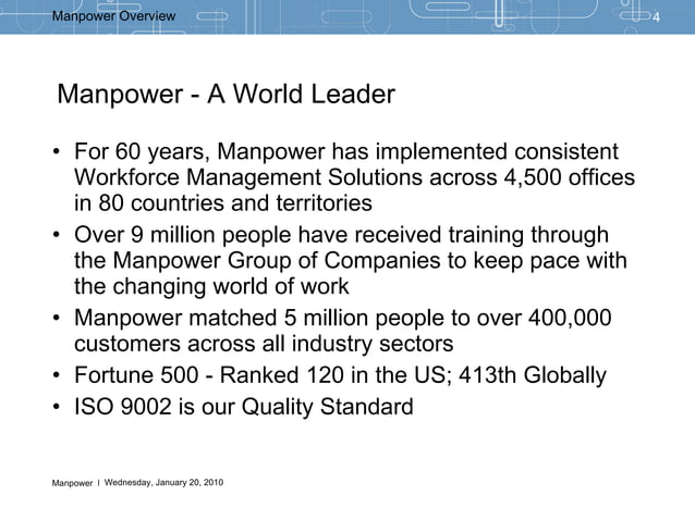 Manpower General Presentation Slideshow | PPT
