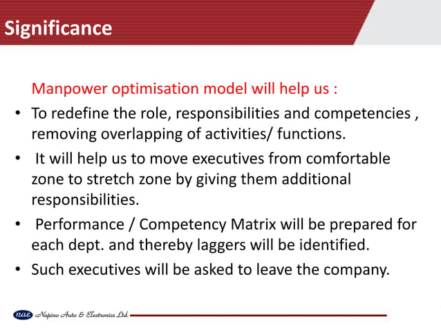 Manpower optimisation and competency development | PPT