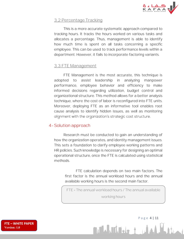 Manpower optimization using full time equivalent (FTE) | PDF