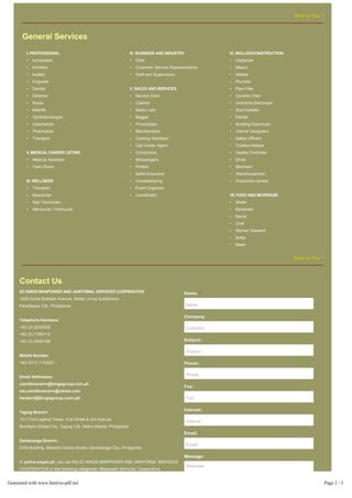 Manpower Outsourcing - ZC Kings Manpower and Janitorial Services | PDF