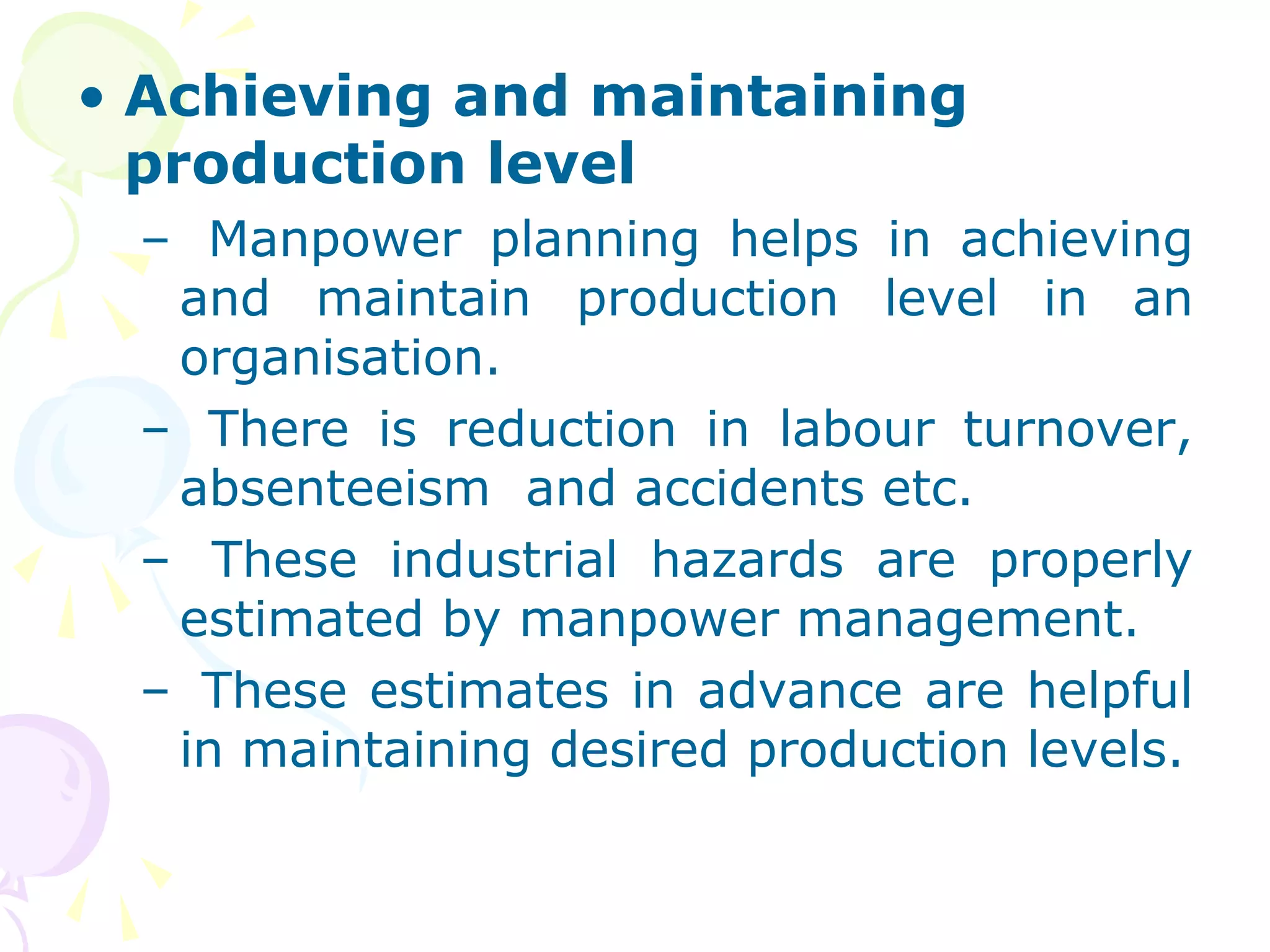 MANPOWER PLANNING OBJECTIVES, ISSUES & PROBLEMS | PPT