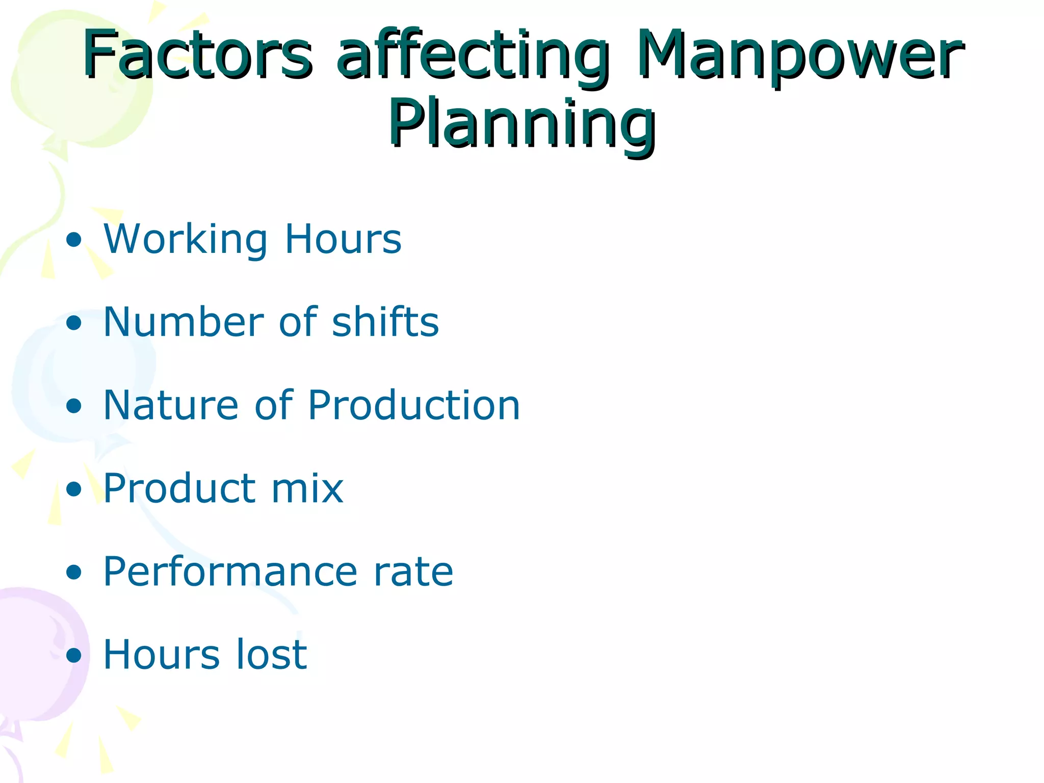 MANPOWER PLANNING OBJECTIVES, ISSUES & PROBLEMS | PPT