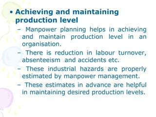 MANPOWER PLANNING OBJECTIVES, ISSUES & PROBLEMS | PPT