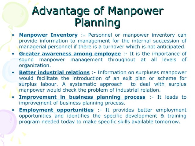 MANPOWER PLANNING OBJECTIVES, ISSUES & PROBLEMS | PPT