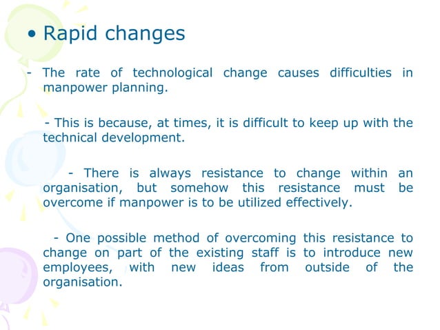 MANPOWER PLANNING OBJECTIVES, ISSUES & PROBLEMS | PPT