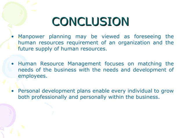 MANPOWER PLANNING OBJECTIVES, ISSUES & PROBLEMS | PPT
