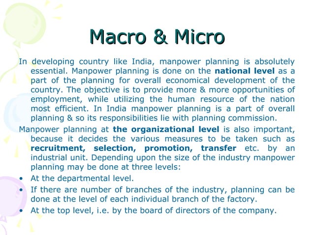 MANPOWER PLANNING OBJECTIVES, ISSUES & PROBLEMS | PPT