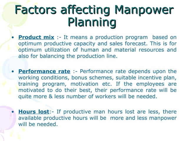 MANPOWER PLANNING OBJECTIVES, ISSUES & PROBLEMS | PPT