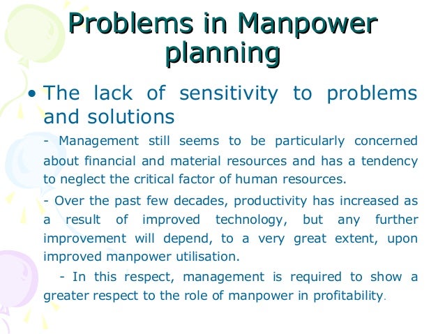 MANPOWER PLANNING OBJECTIVES, ISSUES & PROBLEMS