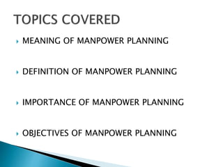 Manpower planning | PPT