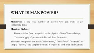 Manpower Planning for Teachers | PPTX