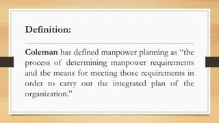 Manpower Planning for Teachers | PPTX