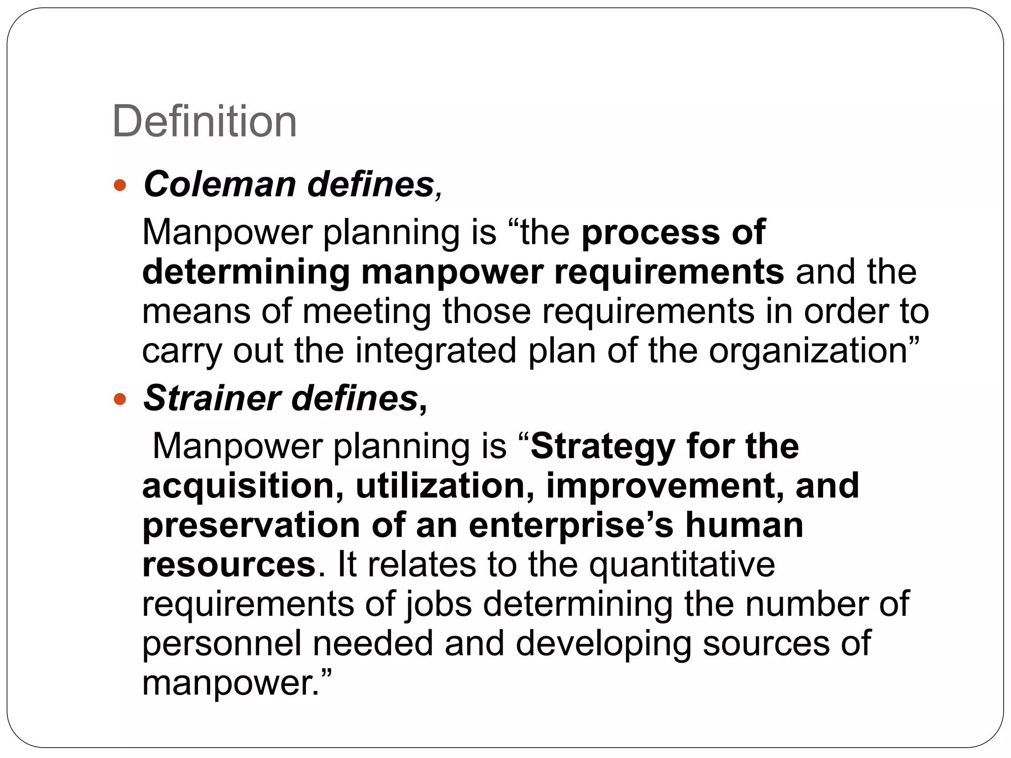 Manpower planning | PPTX