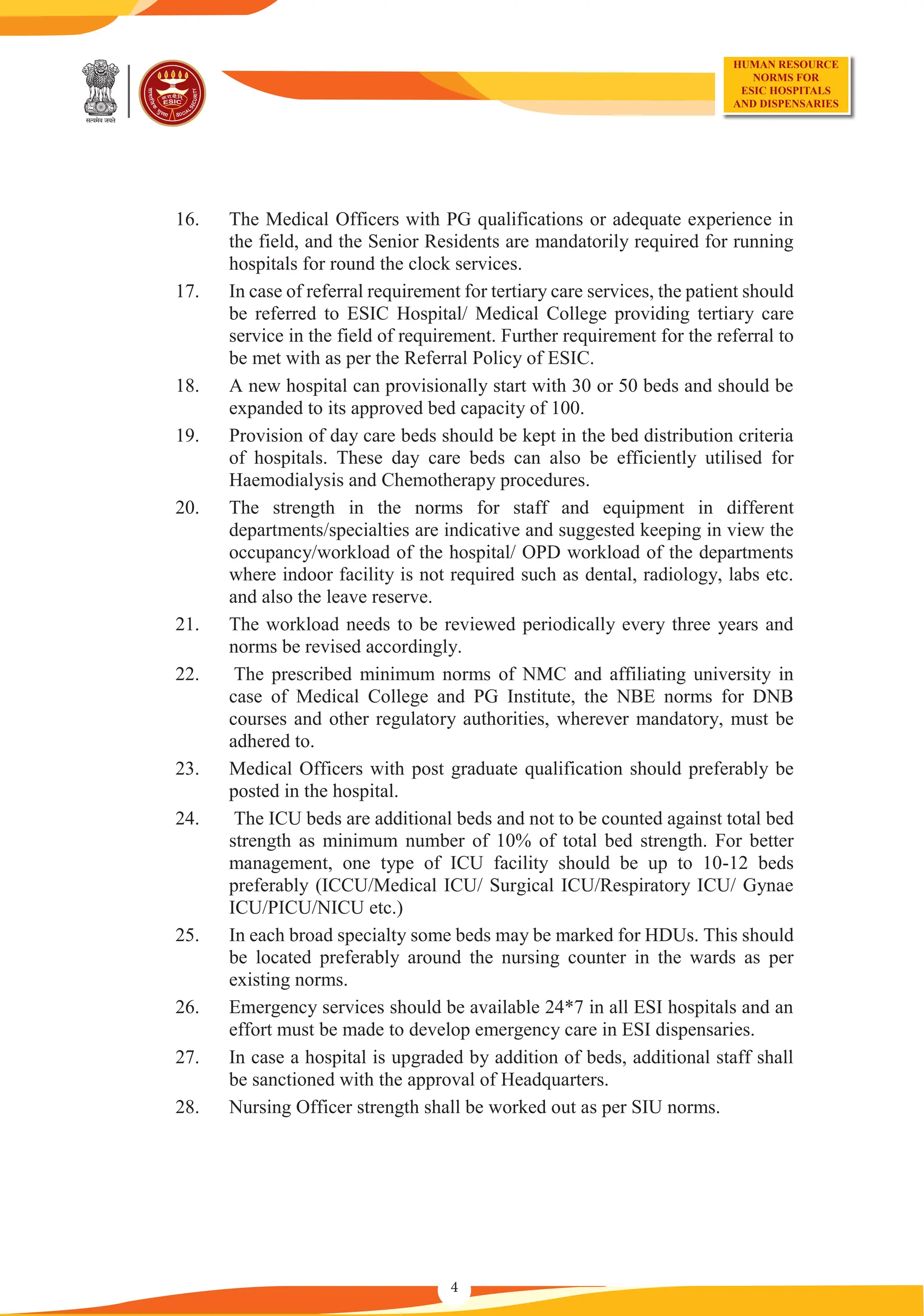 Manpower ration for ESIC hospital 2024.pdf