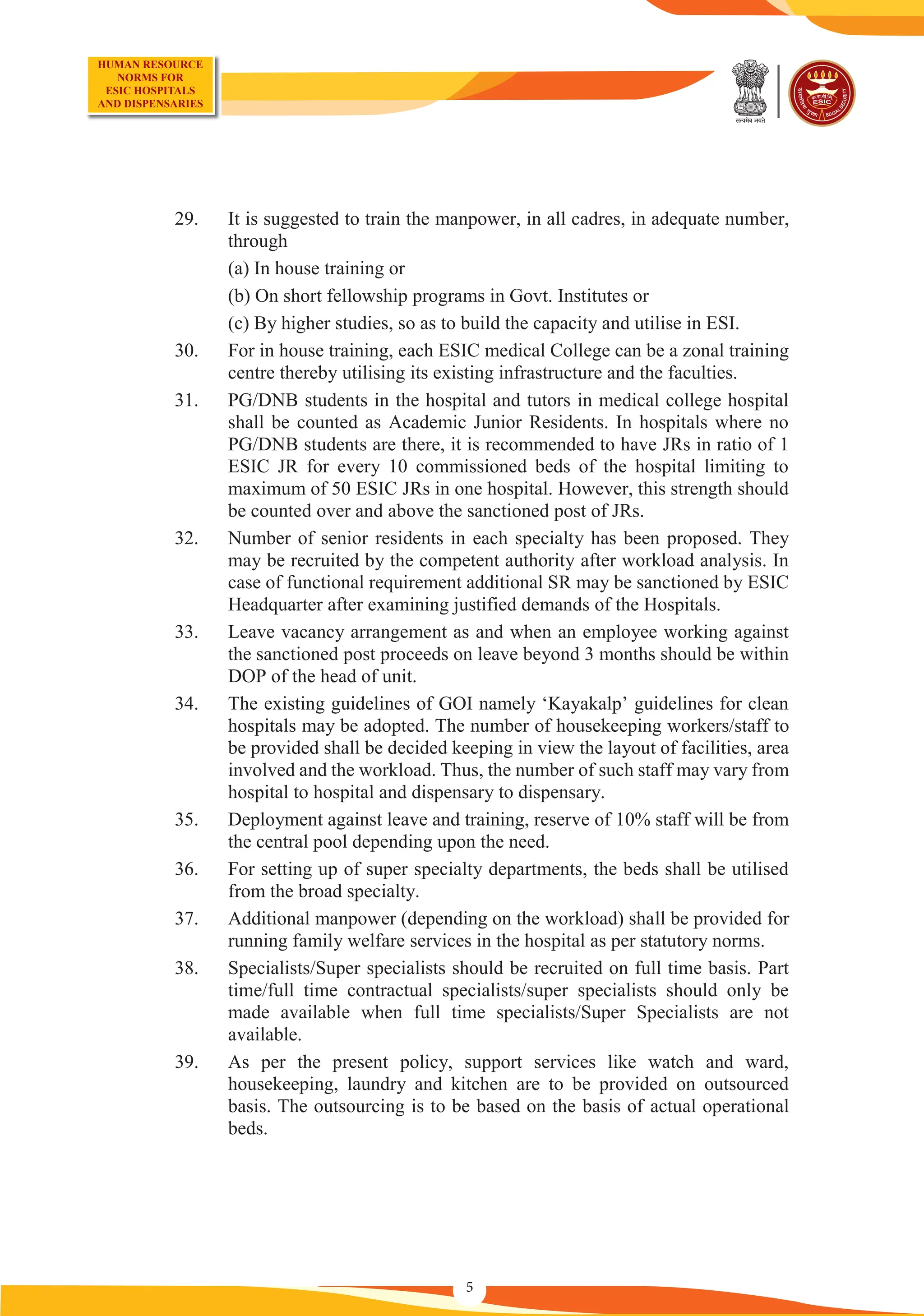 Manpower ration for ESIC hospital 2024.pdf