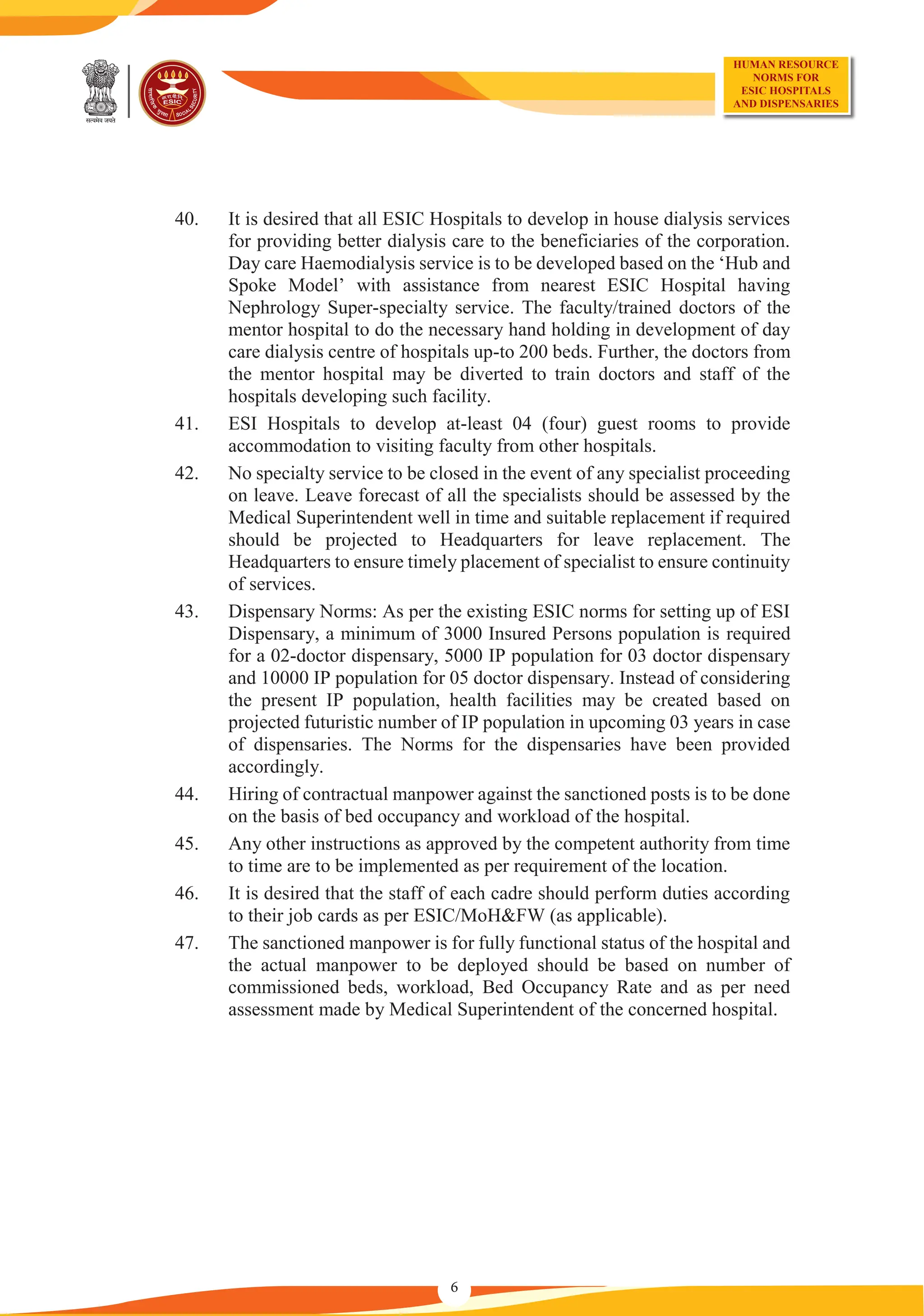 Manpower ration for ESIC hospital 2024.pdf