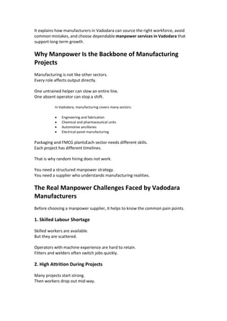 Manpower Supplier in Vadodara How to Source Skilled Staff for ...