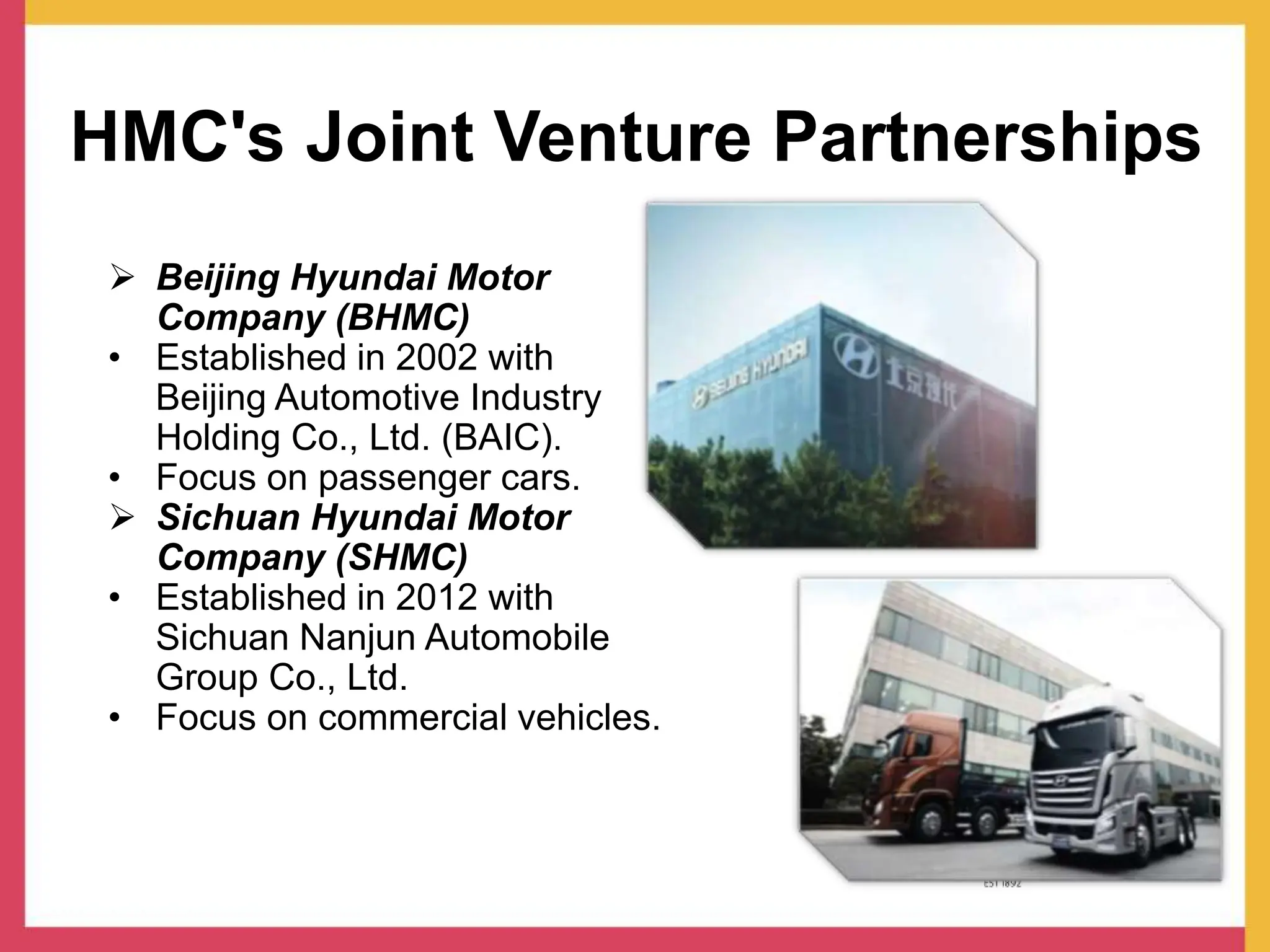 The SWOT analysis and business administration for Hyundai Motor | PPT