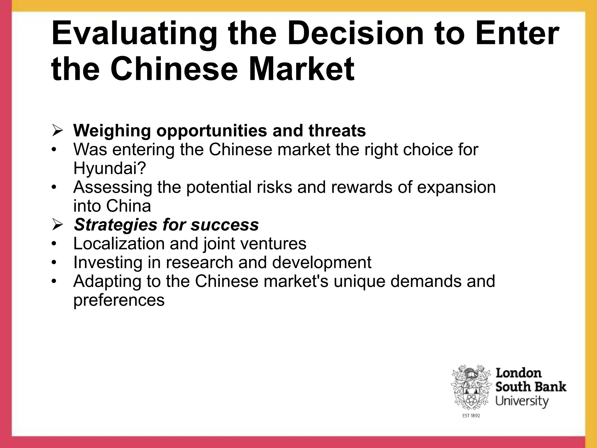 The SWOT analysis and business administration for Hyundai Motor | PPT