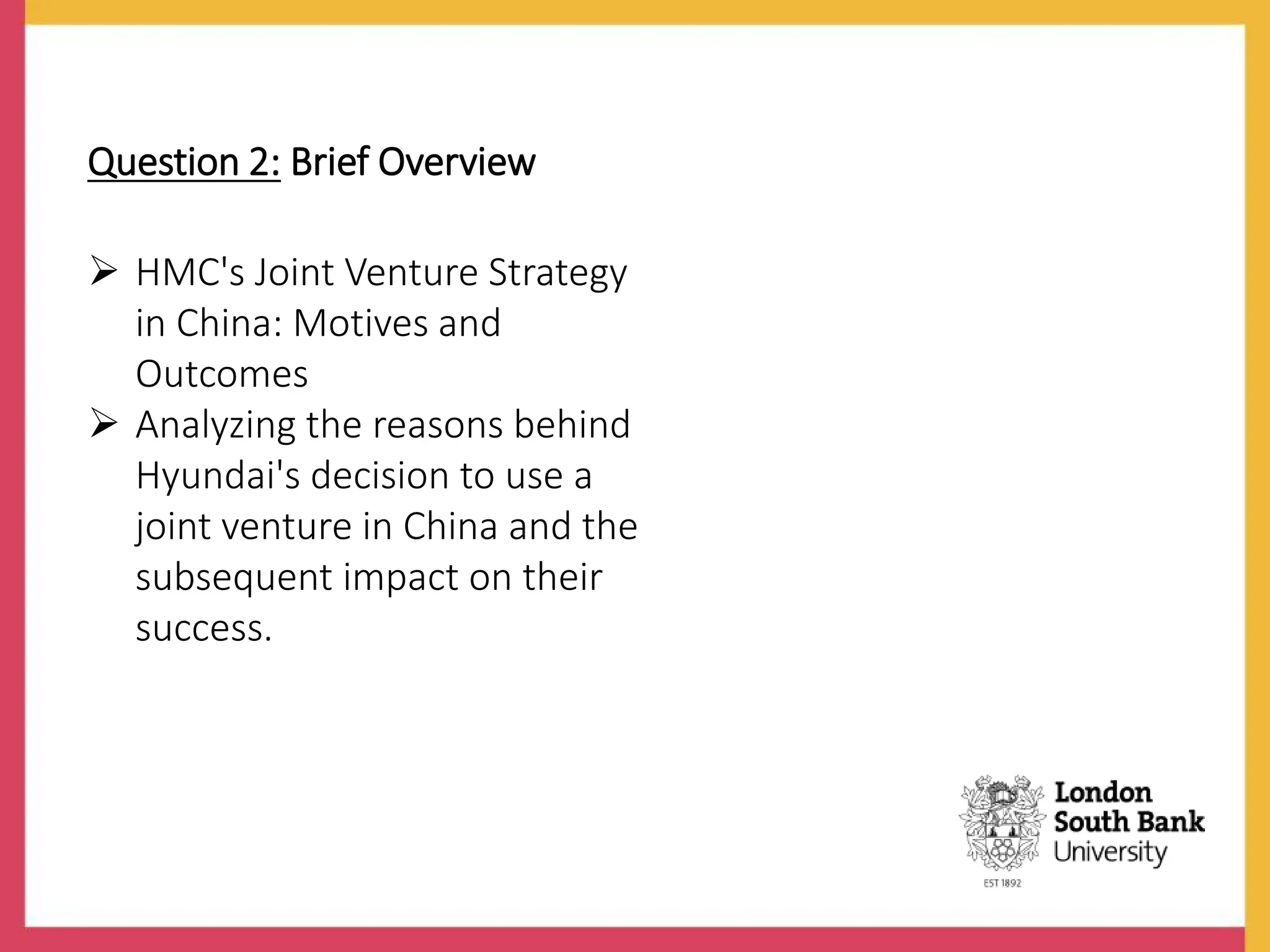The SWOT analysis and business administration for Hyundai Motor | PPT