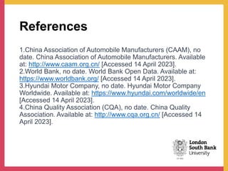 The SWOT analysis and business administration for Hyundai Motor | PPT