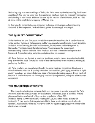 Parle products, all about manufacturing by Manpreet singh Digital | PDF