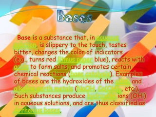 ppt presentation on acids,bases and salts | PPT