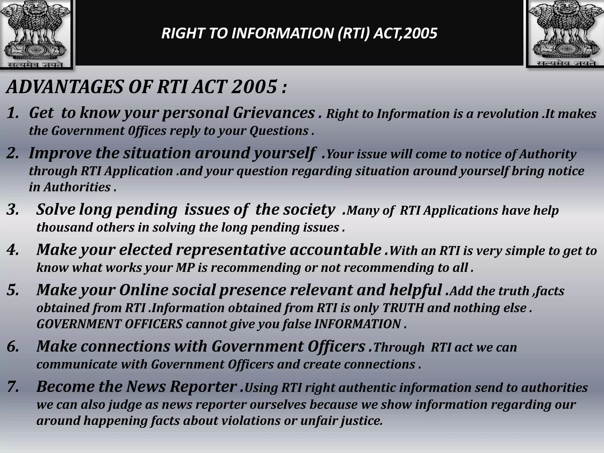 RIGHT TO INFORMATION ACT 2005 ,FULL THEORY-MANPREET SINGH (B.COM) | PPTX
