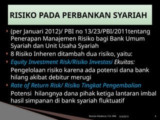 Manajemen resiko untuk perbankan sebagai bahan | PPTX