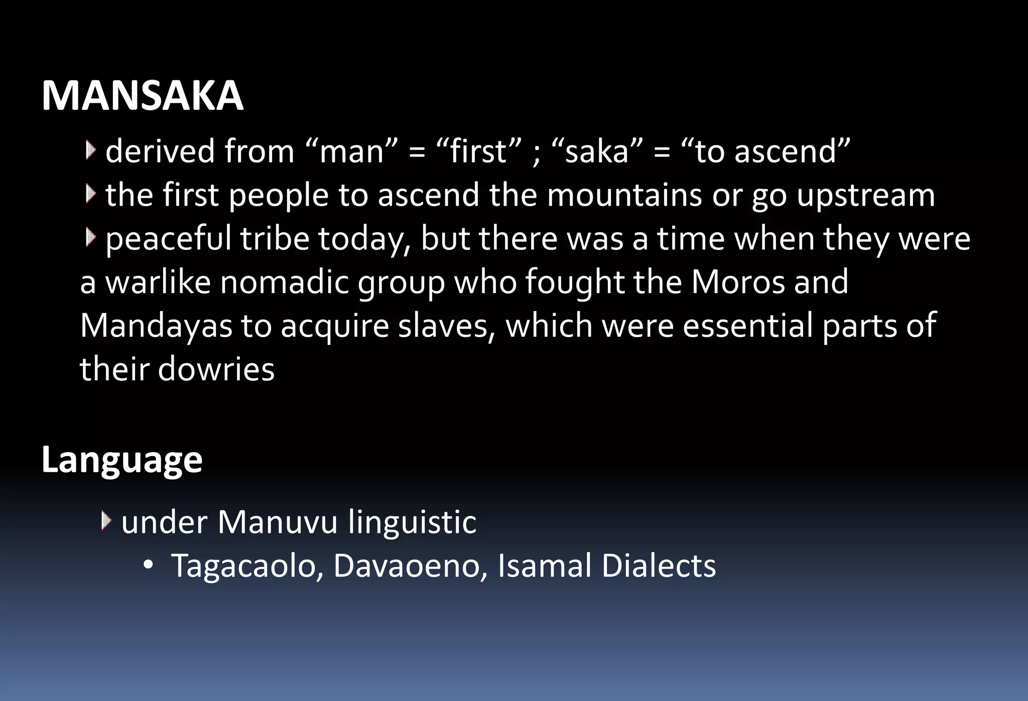 Mansaka tribe | PPTX